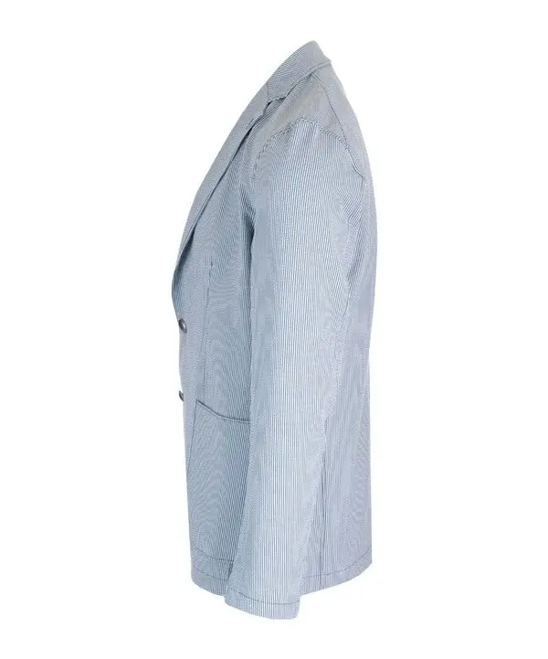Tagliatore Long-sleeved Vertical Striped Suit Coat