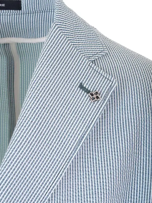 Tagliatore Long-sleeved Vertical Striped Suit Coat