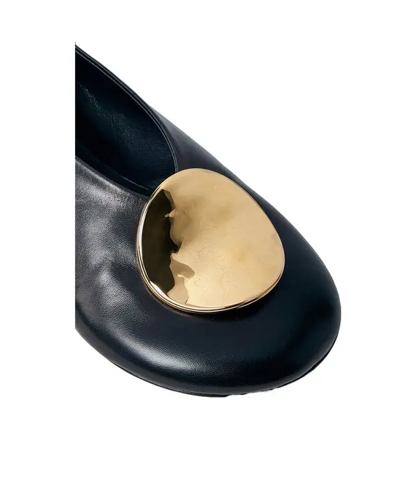 JIL SANDER Round Toe Ballerina Flats With Hardware Detail