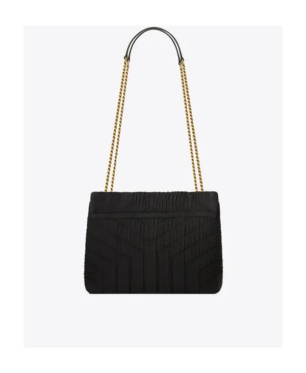 Saint Laurent Loulou Small Bag In Quilted Cotton - Black