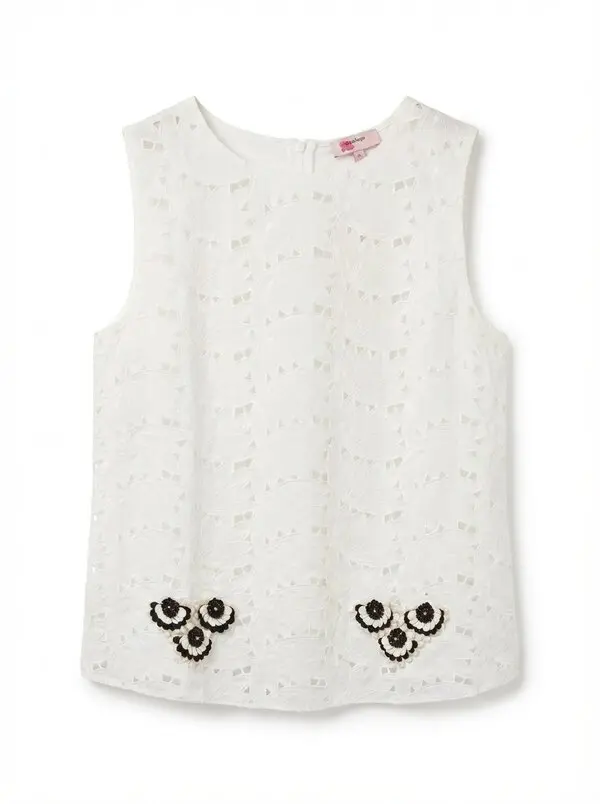 Max Mara Sleeveless Printed Shirt With Zipper Back