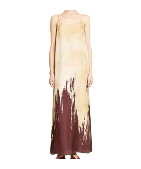 UMA WANG Sleeveless Printed Maxi Dress - Nude