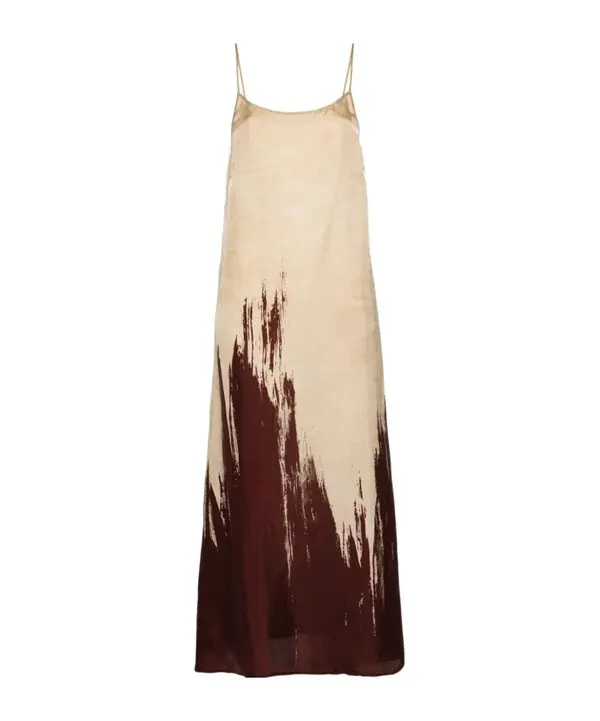 UMA WANG Sleeveless Printed Maxi Dress - Nude