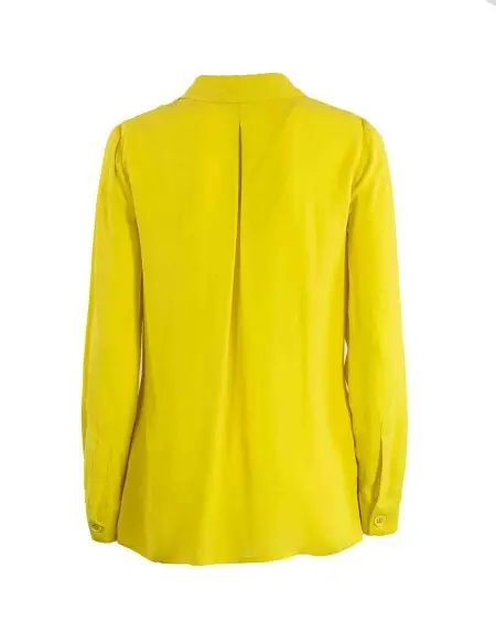 Elisabetta Franchi Long-sleeved Shirt With Metal Chain Detail - Yellow