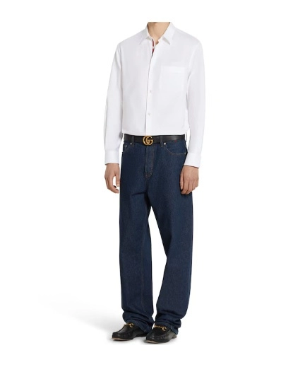 Gucci Oxford Cotton Shirt With Web