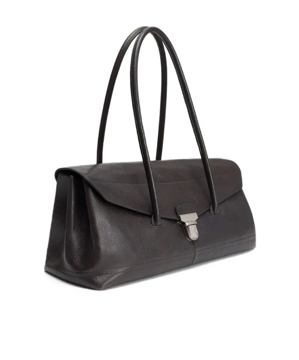 LEMAIRE Gear Leather Shoulder Bag - Black
