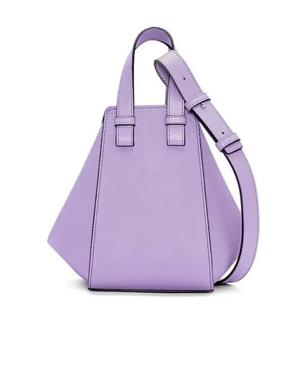 Loewe Compact Hammock Bag In Soft Grained Calfskin - Purple
