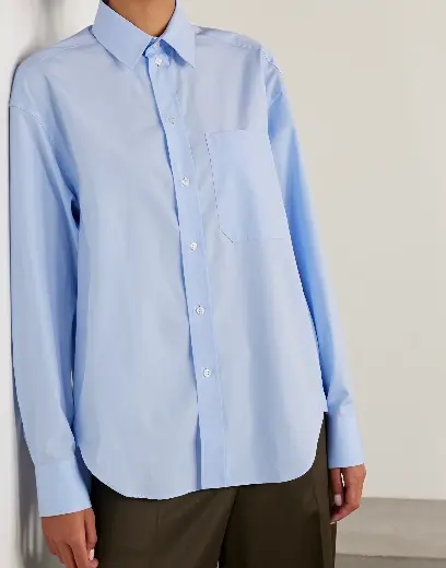 Wardrobe.NYC Oversize Logo Shirt With Button Front