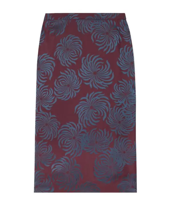 Dries Van Noten Jacquard Midi Skirt - Red