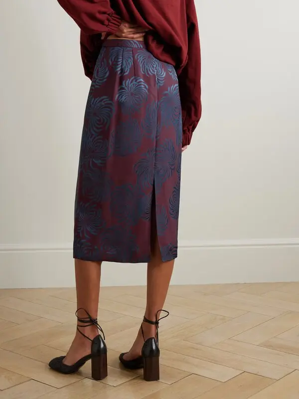 Dries Van Noten Jacquard Midi Skirt