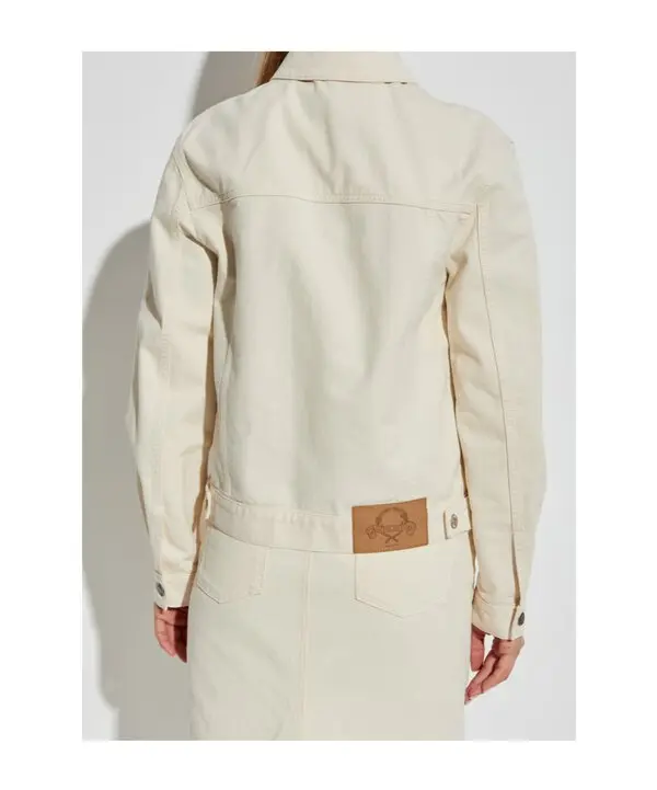 Moschino Patch Denim Jacket - Cream