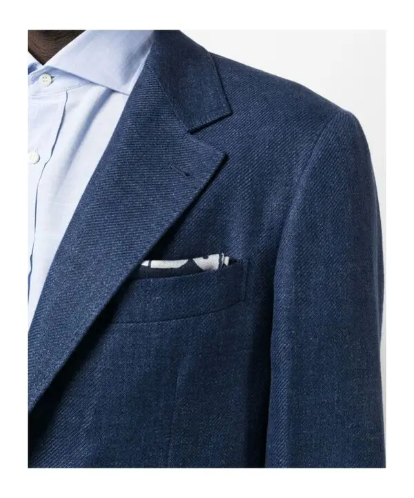 Brunello Cucinelli Single-breasted Long Sleeved Blazer - Blue