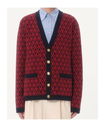 Valentino Garavani Geometric Pattern V-neck Cardigan