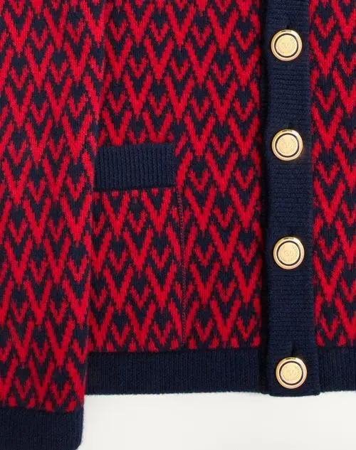 Valentino Garavani Geometric Pattern V-neck Cardigan