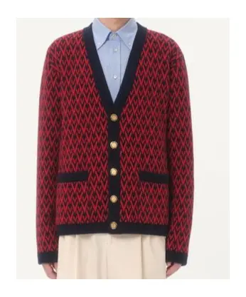 Valentino Garavani Geometric Pattern V-neck Cardigan