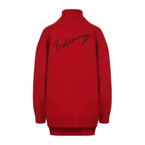 Balenciaga High Neck Cashmere Pullover With Side Fork Detail