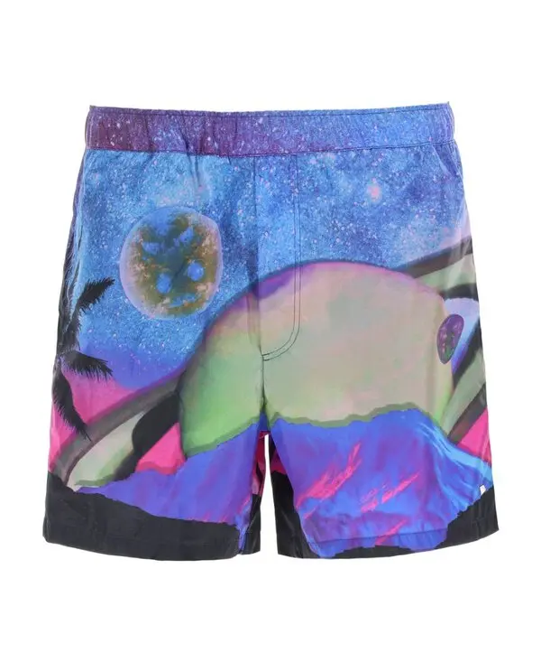 Valentino Garavani Printed Elastic Waist Swim Shorts - Blue