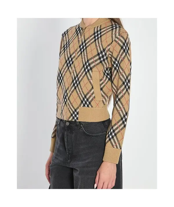 Burberry Checked Zip-up Cardigan