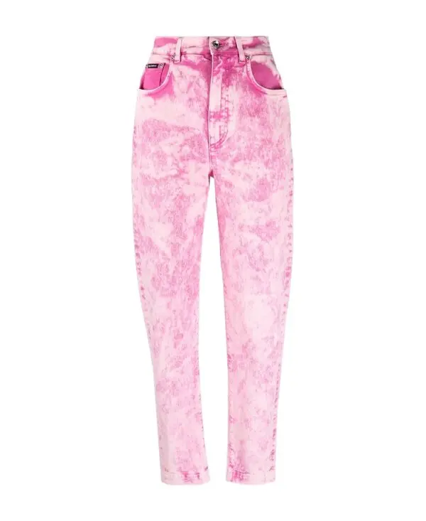 Dolce & Gabbana Marbled Denim Jeans - Pink
