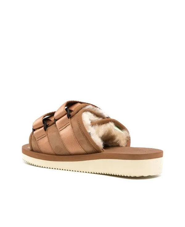 Suicoke Open Toe Logo Slippers - Nude