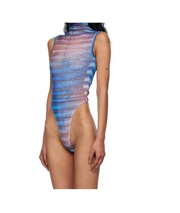 JEAN PAUL GAULTIER Printed Striped Bodysuit