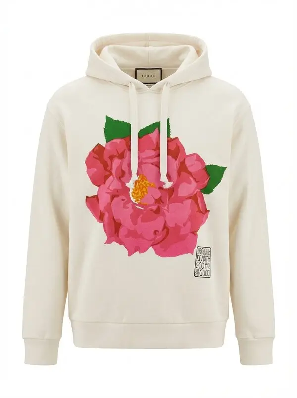 Gucci X Ken Scott Floral Print Hoodie - Off White