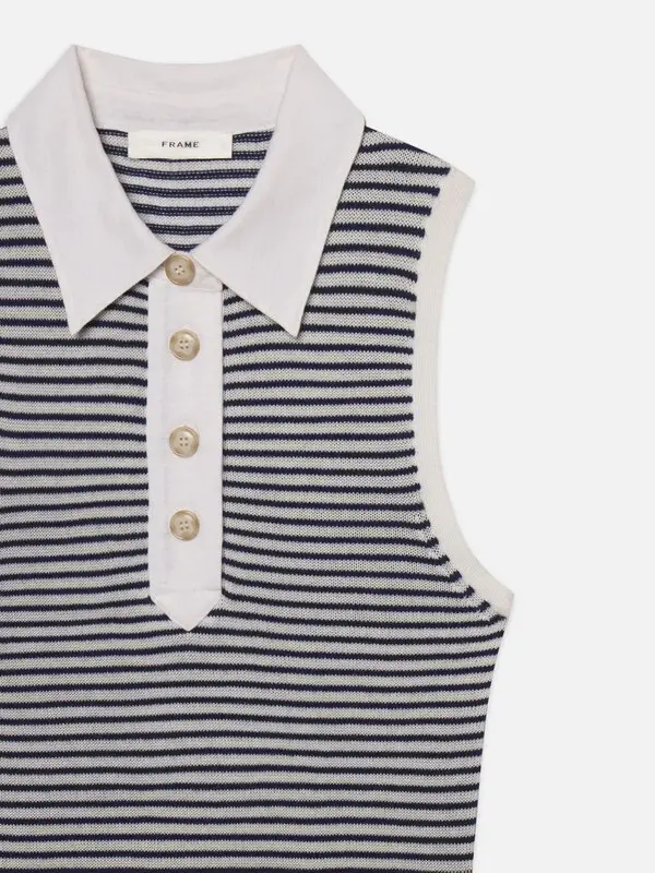FRAME Sleeveless Striped Midi Dress - Gray