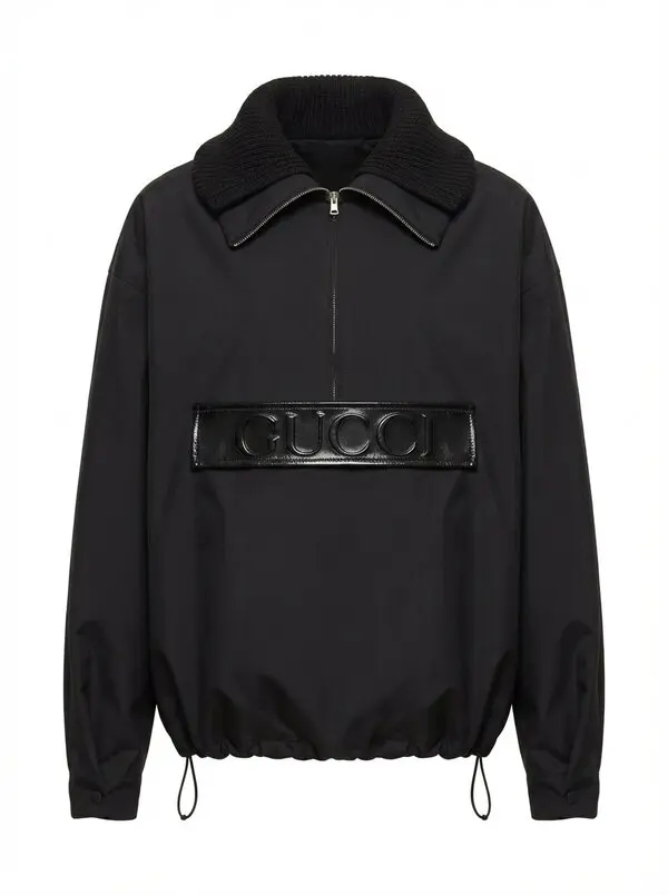 Gucci Techno Gabardine Caban With Embossed Logo