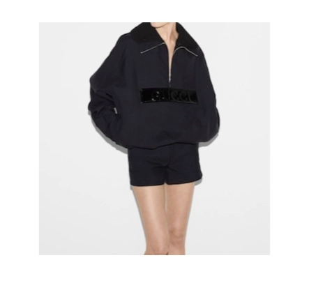 Gucci Techno Gabardine Caban With Embossed Logo