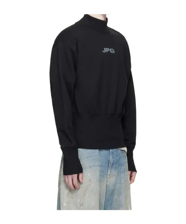 JEAN PAUL GAULTIER Cropped Crew Neck Sweatshirt - Black