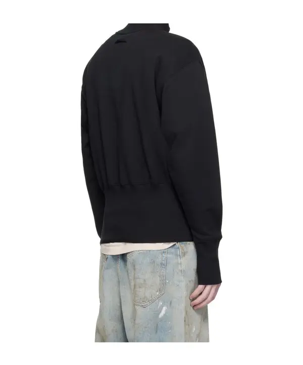 JEAN PAUL GAULTIER Cropped Crew Neck Sweatshirt - Black