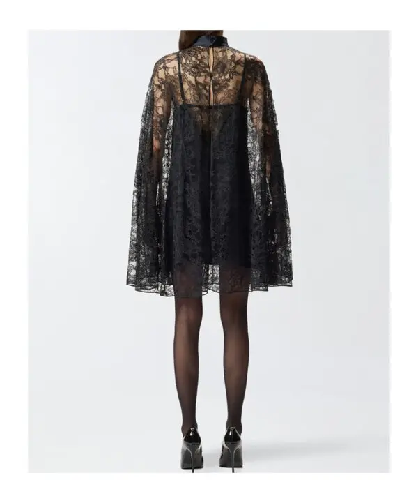 Pinko Long-sleeved Mini Lace Dress