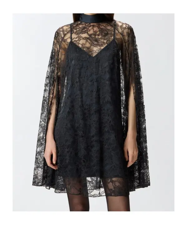 Pinko Long-sleeved Mini Lace Dress