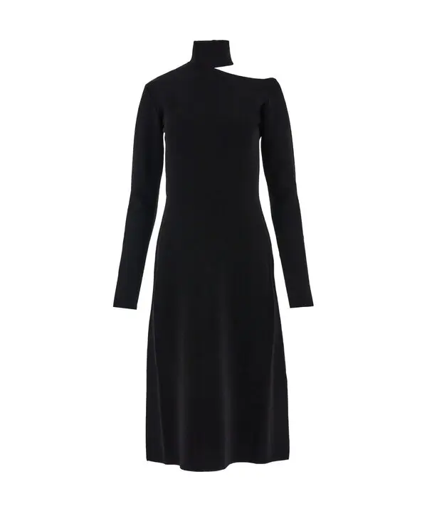 FERRAGAMO Long Sleeve Cut Out High Neck Dress