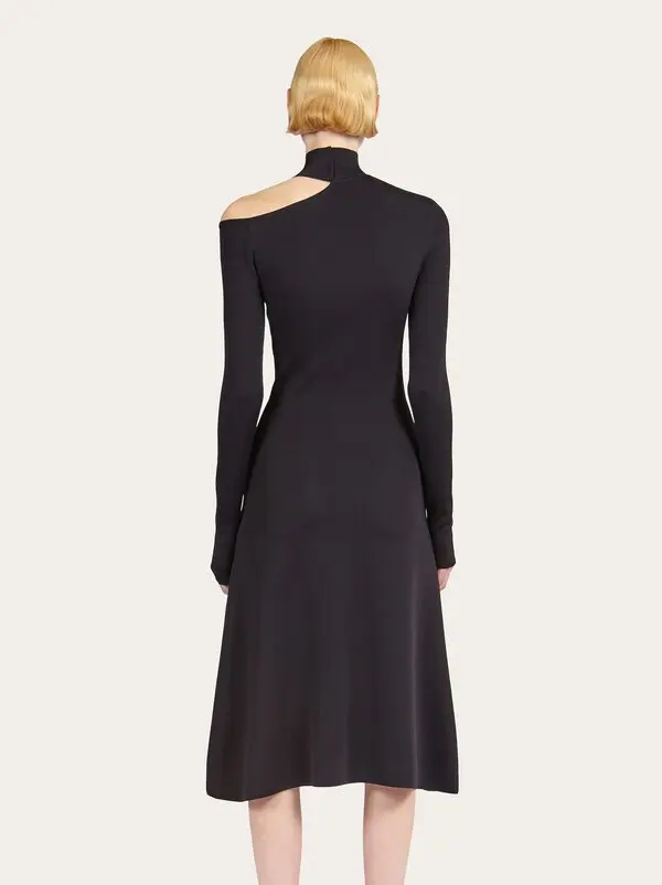 FERRAGAMO Long Sleeve Cut Out High Neck Dress