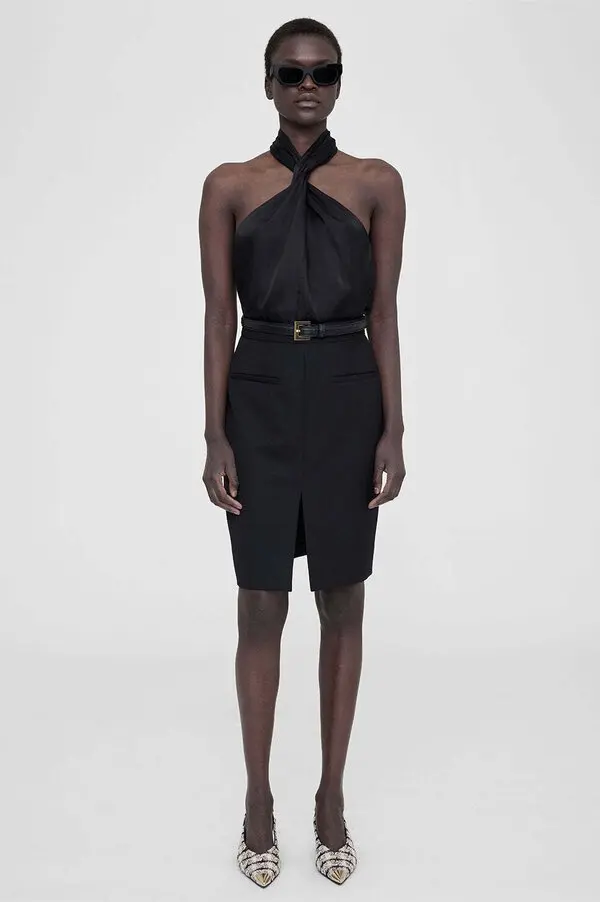 ANINE BING Vena Front-slit Skirt