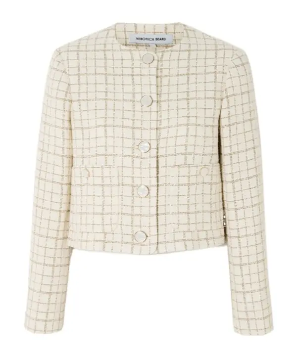 Veronica Beard Andrea Tweed Jacket - Ivory