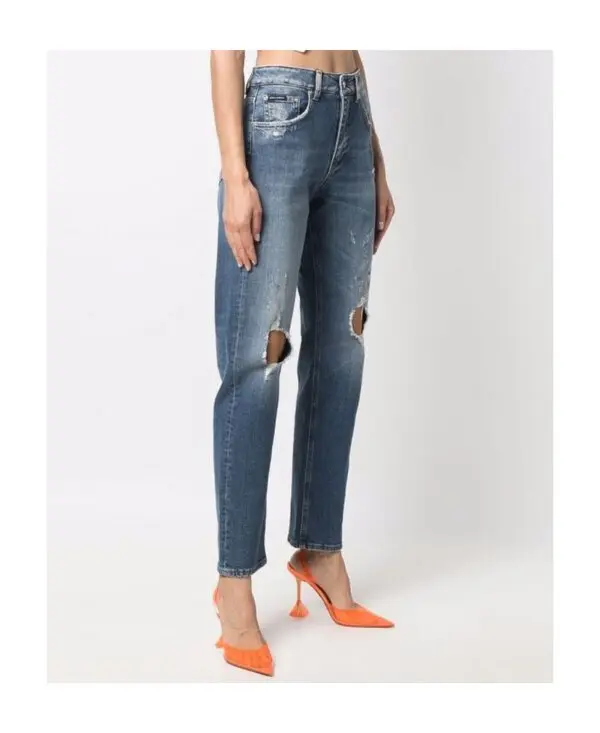 Dolce & Gabbana Distressed Straight Leg Jeans - Blue
