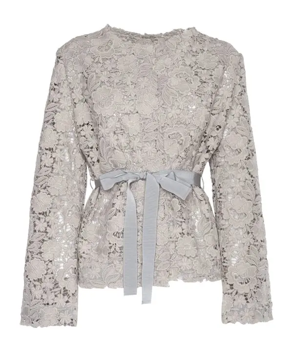 P.a.r.o.s.h Lace Detailed Tie-waist Jacket