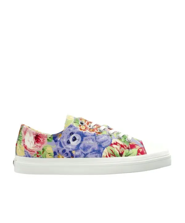 Moschino Teddy Bear Print Low Top Sneakers - White