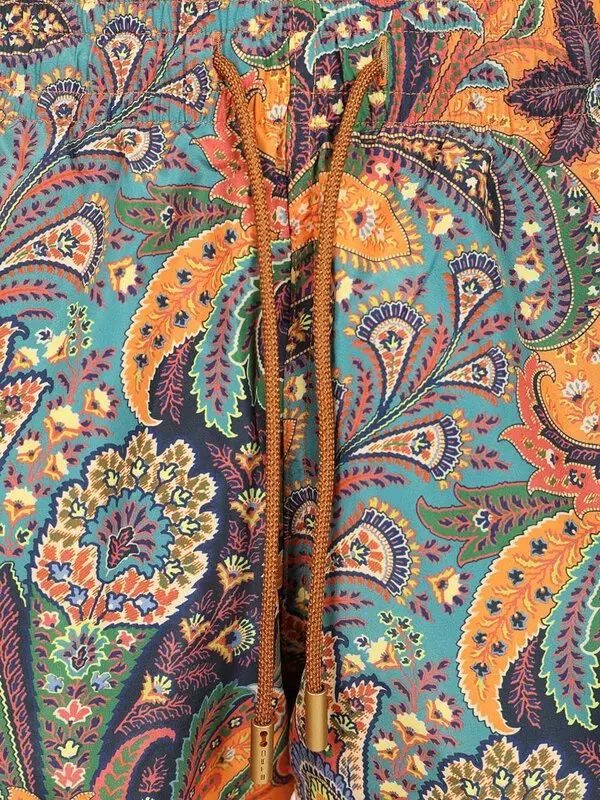 Etro Paisley Print Drawstring Swim Shorts