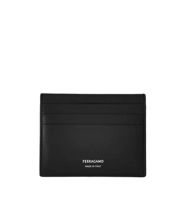 FERRAGAMO Logo Printed Card Holder - Black