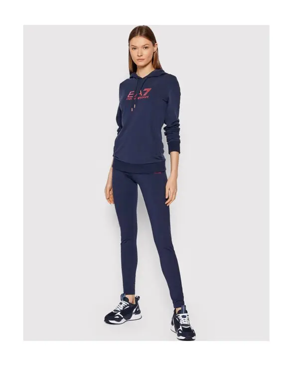 EA7 Logo Detail Hooded Sweater