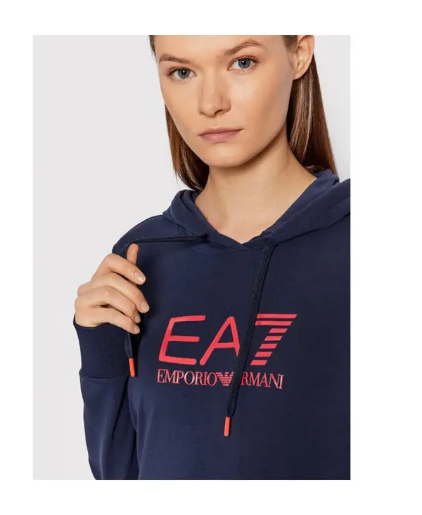 EA7 Logo Detail Hooded Sweater