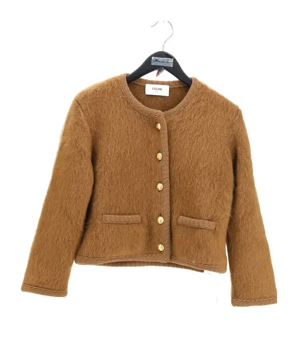 Celine Long Sleeve Crew Neck Button-up Jacket