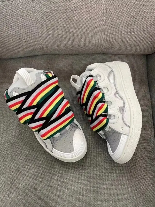 LANVIN Curb Leather Trainers - White