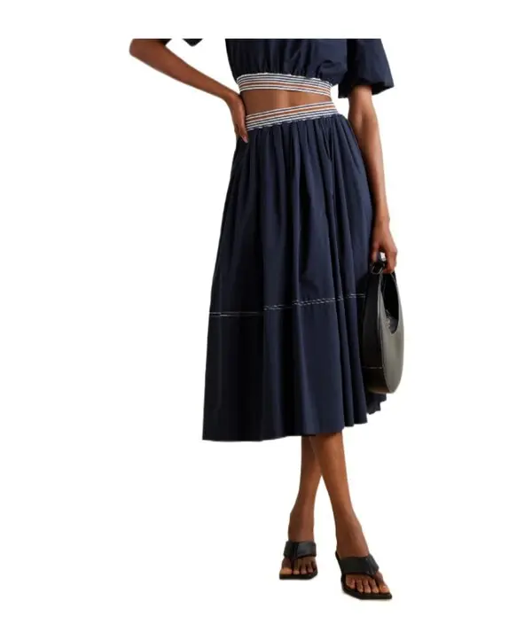 Veronica Beard Evelina Pleated Midi Skirt