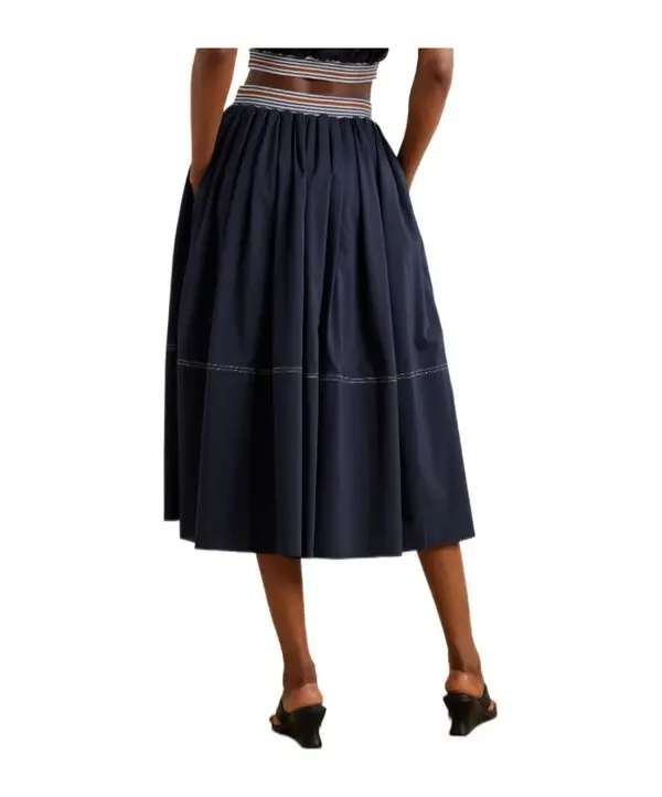 Veronica Beard Evelina Pleated Midi Skirt