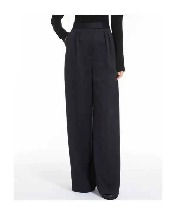 Max Mara Zinnia Pleated High Waist Wide Leg Pants