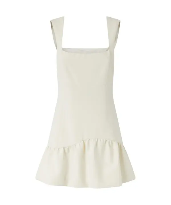 Pinko Flared Sleeveless Mini Dress With Ruffle Trim